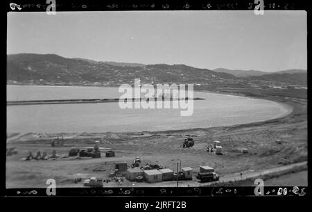 Panorama : Rongotai aerodrome constructions from remains of Moa Point ...