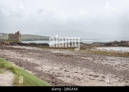 Ballinskelligs Castle near Ballinskelligs Village on the Iveragh ...