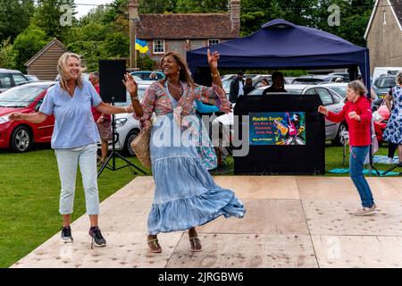Women Dancing At The Annual Nutley Village Fete, Nutley, East Sussex ...