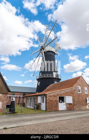 Eight sail windmill at Heckington South Lincolnshire through old broken ...