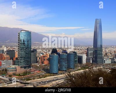 Titanium La Portada Tower with the Gran Torre Santiago in the Costanera ...
