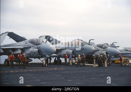 Grumman A-6 Intruders on the flight deck Stock Photo - Alamy