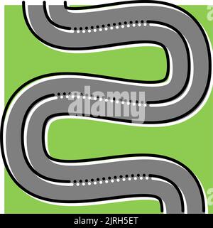 hilly road color icon vector illustration Stock Vector Image & Art - Alamy