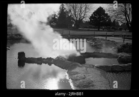 [Geothermal pool], 1920s-1930s, Rotorua, by Roland Searle Stock Photo ...