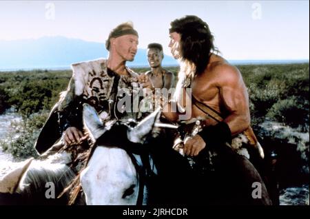 GRACE JONES, ARNOLD SCHWARZENEGGER, CONAN THE DESTROYER, 1984 Stock ...