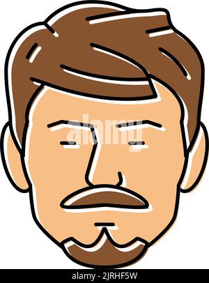 anchor beard hair style color icon vector illustration Stock Vector ...