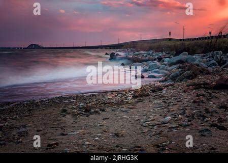 Dauphin Island, Alabama, USA -Jan. 1, 2026: The Dauphin Island Bridge ...