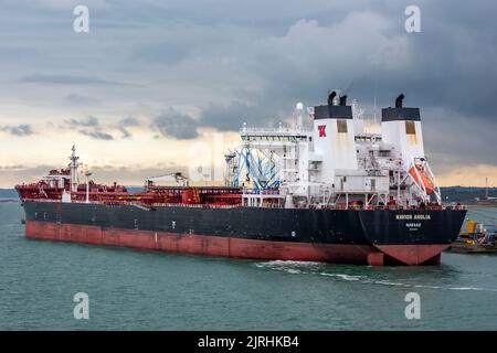 The massive oil refinery at Fawley on Southampton Water part of the ...