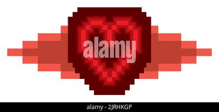 Vector red heart pixel art Stock Vector Image & Art - Alamy