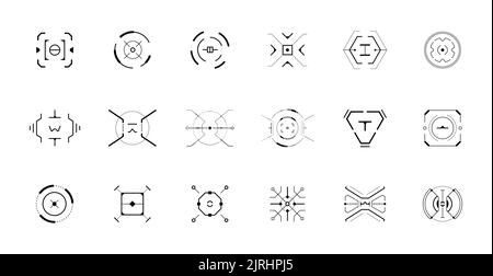 HUD aim control target round frames, ui interface. Futuristic style ...