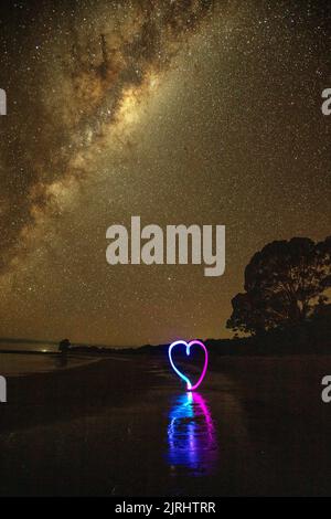 Playing with light at Patons Rock, New Zealand Stock Photo - Alamy