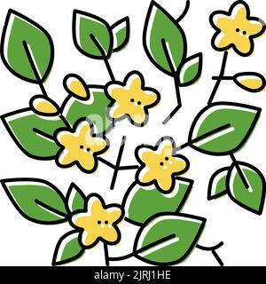 caroline jessamine color icon vector illustration Stock Vector Image ...