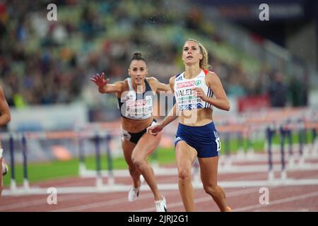 Laura Valette running the 100m hurdles at the European Athletics ...