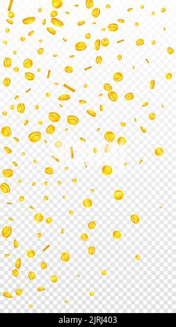 European Union Euro coins falling. Original scattered EUR coins. Europe ...