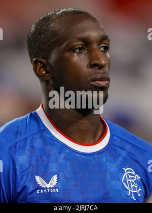 EINDHOVEN, NETHERLANDS - AUGUST 24: Glen Kamara of Rangers challenges ...