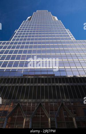 KPMG skyscraper office tower building. The logo sign of the accounting ...