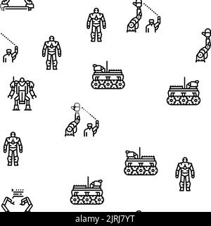 Robot Development And Industry vector seamless pattern Stock Vector ...