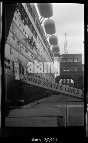 United States steamship at London wharf, 1930s, London, by Eric Lee ...