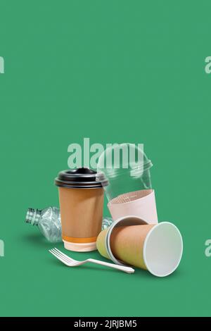 zero waste campaign no plastic recycle graphic poster Stock Photo - Alamy