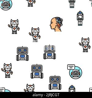 Robot Development And Industry vector seamless pattern Stock Vector ...