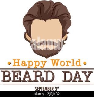World Beard Day September 3 Banner illustration Stock Vector Image ...