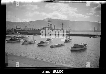 [Yachts in harbour], 1920s-1930s, Wellington, by Roland Searle Stock ...