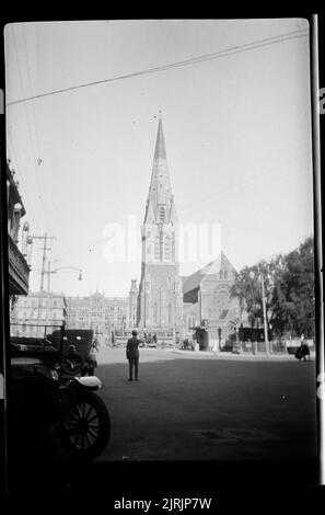 [Christchurch Cathedral], 1920s-1930s, Christchurch, by Roland Searle Stock Photo - Alamy