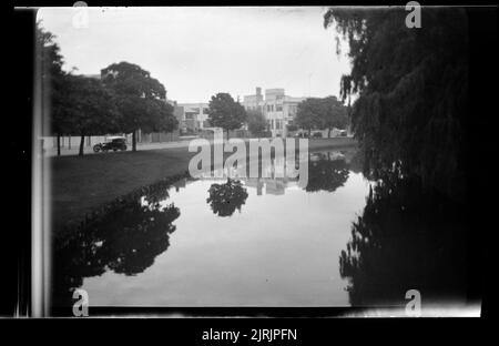 [Avon River, Christchurch], 1920s-1930s, Christchurch, by Roland Searle Stock Photo - Alamy