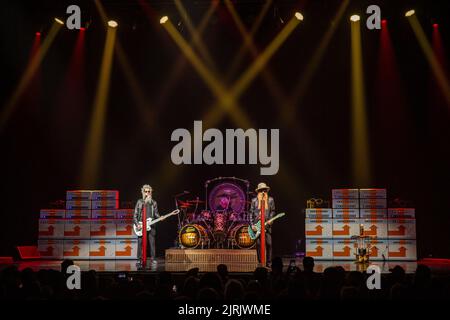 Elwood Francis, Frank Beard and Billy Gibbons of ZZ Top on August 24 ...