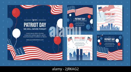 Patriot Day USA Celebration Social Media Stories Template Hand Drawn ...