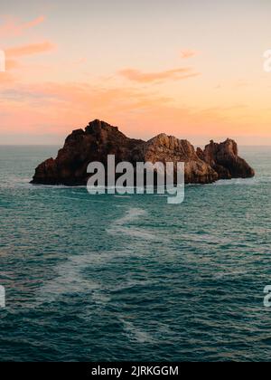 Magnificent views of the Somocuevas beach in Spain at sunset Stock ...