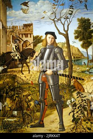 Vittore Carpaccio - Young Knight in a Landscape - ca. 1505 - Oil on ...