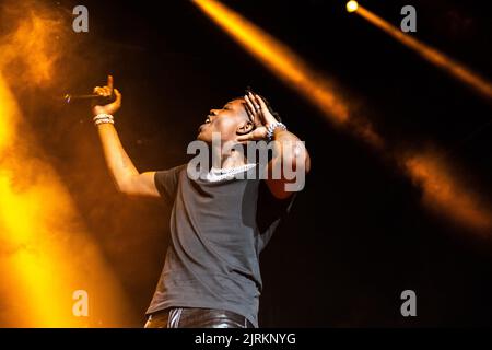 Yung Bleu performs at Concord Pavilion on August 23, 2022 in Concord ...