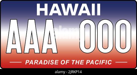 License plate of hawaii. Car number plate. Vector stock illustration ...
