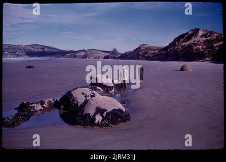 Moeraki Boulders, 24 March 1959-13 April1959, New Zealand, by Leslie ...