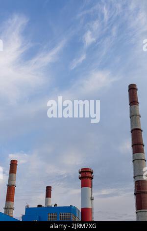 Novomoskovsk, Russia - August 14, 2022: pipe heat power plant. a large ...