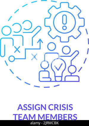 Crisis management blue gradient concept icons set Stock Vector Image ...