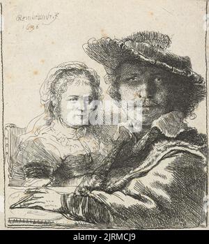Self-portrait with Saskia 1636 by Rembrandt Stock Photo - Alamy