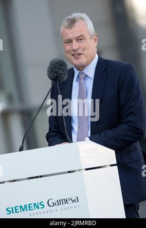 Cuxhaven, Germany. 25th Aug, 2022. Offshore nacelles for wind turbines ...