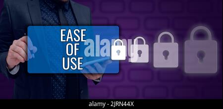 Conceptual display Ease Of Use. Business approach User friendly easy to ...
