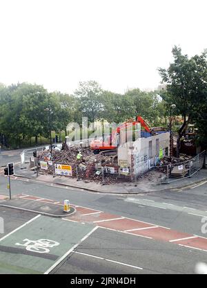 Demolition of The Northumberland pub Chester Road, Old Trafford ...