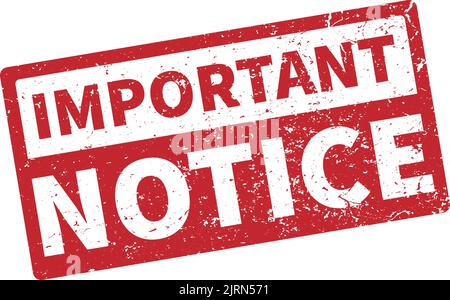 important notice stamp isolated on white Stock Vector Image & Art - Alamy