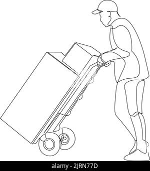 Hand drawn Logistic trolley vector illustration Stock Vector Image ...