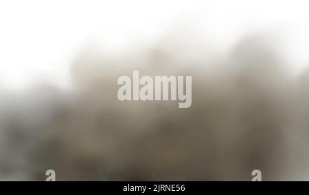 Trace on a dusty road or highway from a car.A cloud of brown dust and ...