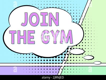 Handwriting text Join The Gym. Business concept Motivation to start ...