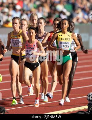 Nozomi Tanaka of Japan and Adelle Tracey of Jamaica competing in the ...