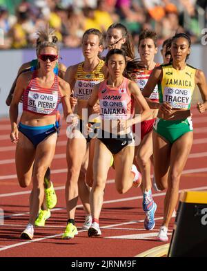 Nozomi Tanaka of Japan and Adelle Tracey of Jamaica competing in the ...
