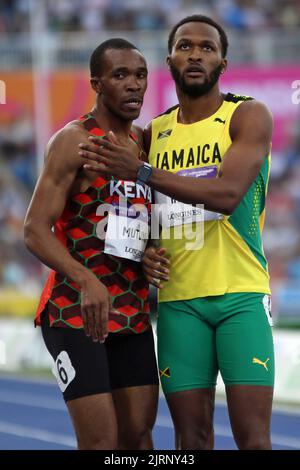 Jaheel HYDE of Jamaica in the Men's 400m Hurdles at the 2022 ...