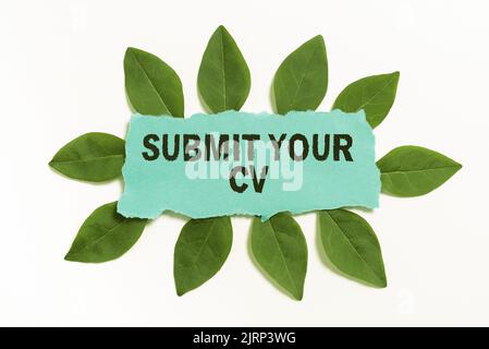 Text caption presenting Submit Your Cv. Business approach Looking for a ...