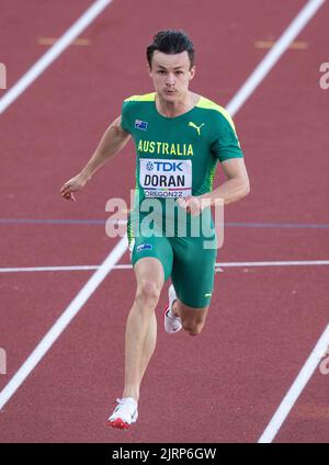 Jake Doran of Australia competing in the men’s 100m heats at the ...